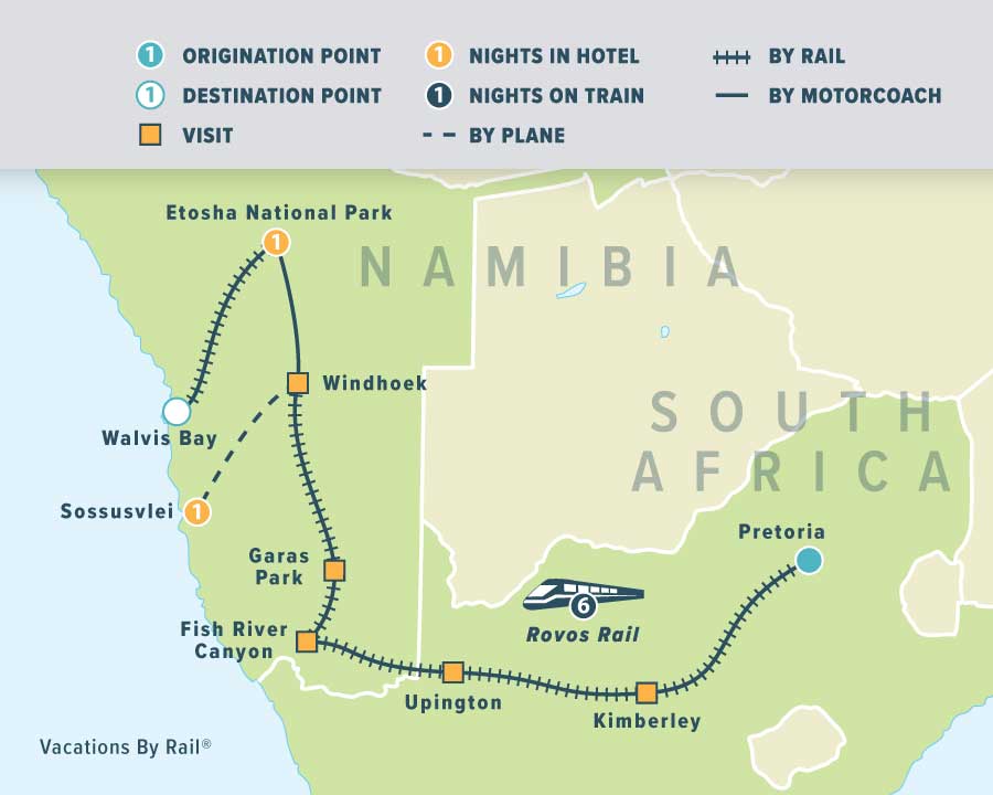 Namibia Safari Rail Tour | Pretoria to Walvis Bay