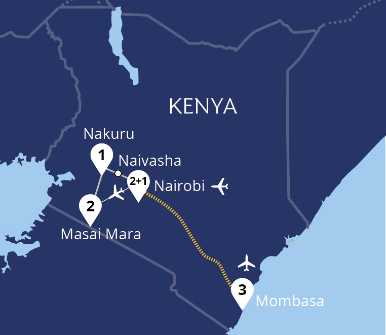 Classic Kenya Safari - Maasai Mara to Mombasa | Vacations by Rail